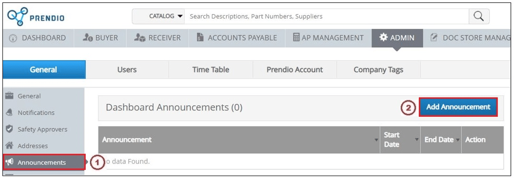 Adding Dashboard Announcements